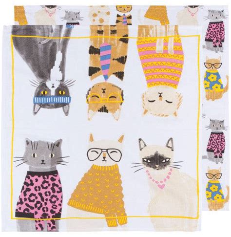 Danica Jubilee Floursack Dishtowel Set Of 2 Feline Fine