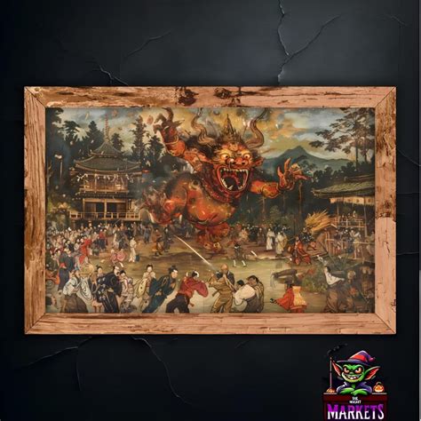 Vintage Japanese Yokai Demon Art Print Japanese Wall Decor