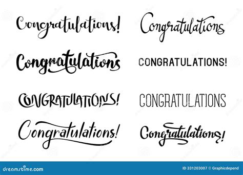Congratulations Handwritten Text With Decorative Flourishes Hand Drawn