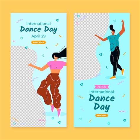 Free Vector Flat Vertical Banner Template For International Dance Day Celebration