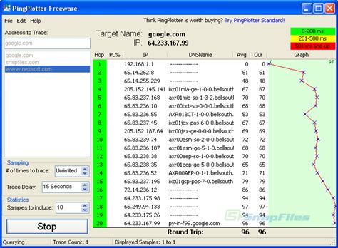 Ping Plotter 1 Screenshot And Download At SnapFiles Com