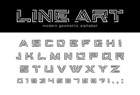 Technology Universal Font Geometric Sport Vector Image