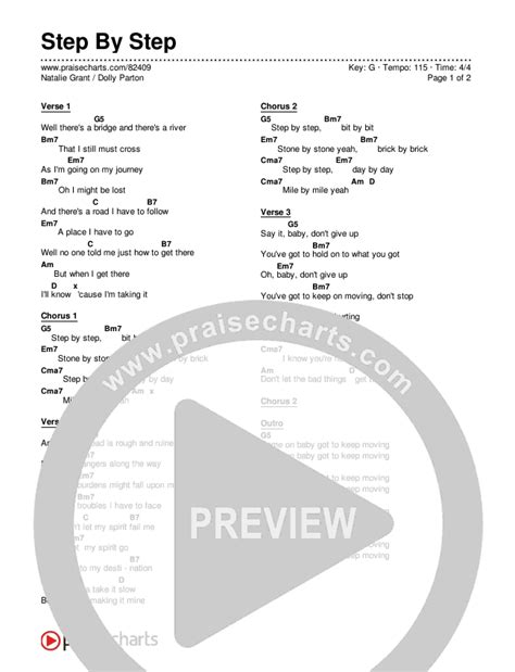 Step By Step Chords Pdf Natalie Grant Dolly Parton Praisecharts