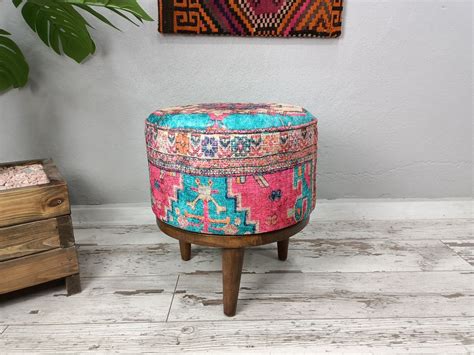 Foot Stool Pouf Upholstered Bench Bohemian Bench Floor Chair