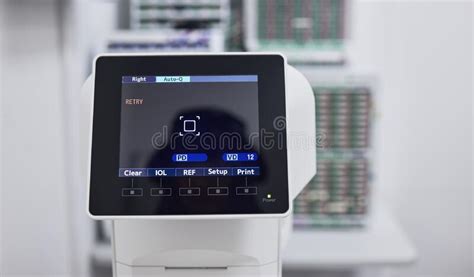 Optometry Healthcare And Digital Screen For Eye Exam With Machine For Vision Test Eyesight And