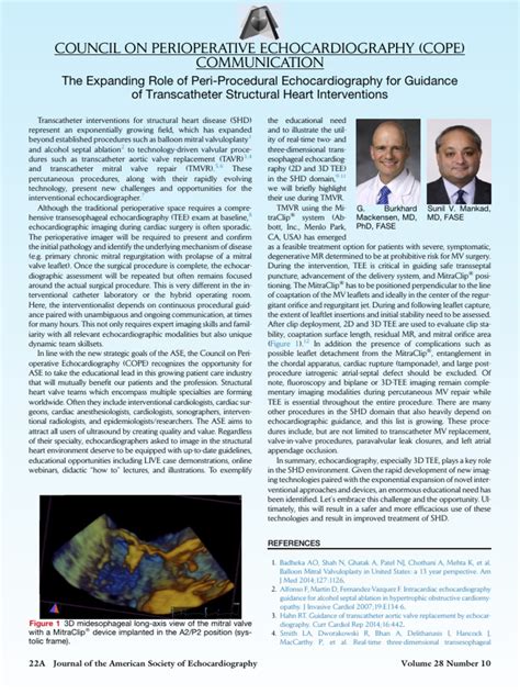 The Expanding Role Of Peri Procedural Echocardiogr Pdf