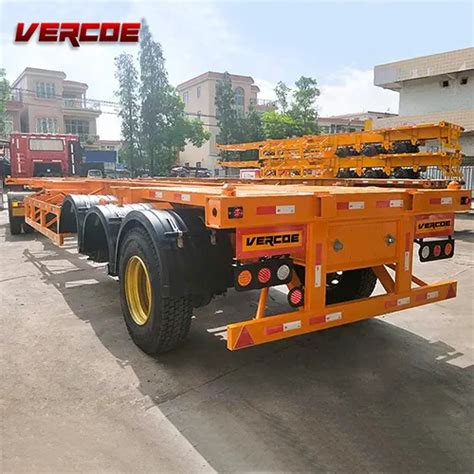 Vercoe 3 Axles 20ft 40ft Container Skeleton Chassis Trailer Platform Shipping Container Trailers