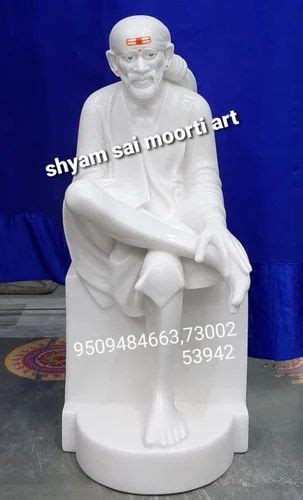 White Painted Shirdi Sai Baba Marble Statue For Worship Size 30