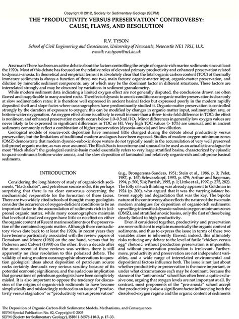 Aapg Datapages Archives The Productivity Versus Preservation Controversy Cause Flaws And