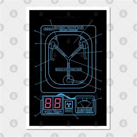 Flux Capacitor Blueprint Wall Art Print