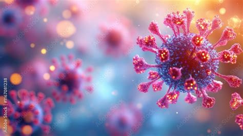 Human Papillomavirus Hpv Structure Close Up Science Illustration Of