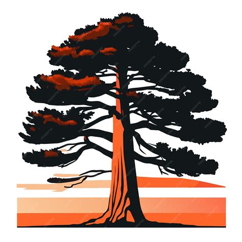 Premium Vector Digital Flat Art Isolated Redwood Tree Vector Graphic