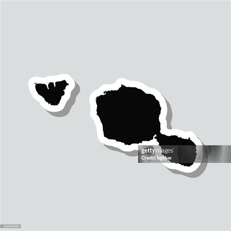 Tahiti French Polynesia Map Sticker On Gray Background High Res Vector