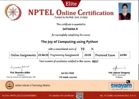 Sathana R On Linkedin Nptel Thejoyofcomputingusingpython