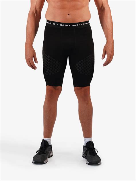 Mens Performance Compression Shorts Black Sa1nt Layers