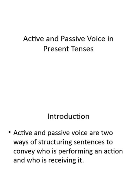 Active And Passive Voice Presentation Pdf Verb Subject Grammar