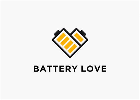 Premium Vector Love Battery Logo Design Vector Silhouette Illustration