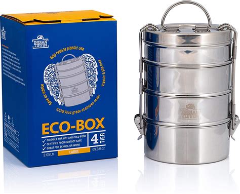 Large Stainless Steel 4 Tier Indian Tiffin Lunch Box Nepal Ubuy