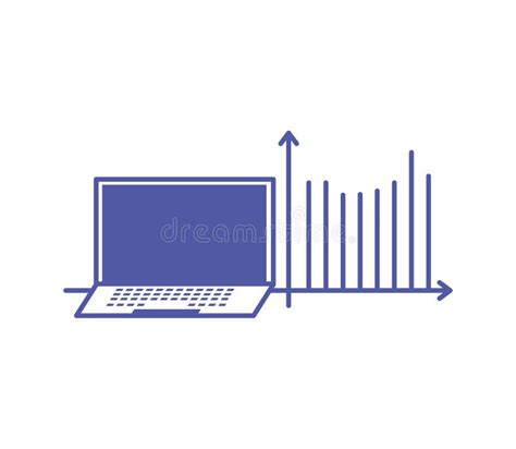 Statistical Graphics Infographic With Laptop Computer Device Stock