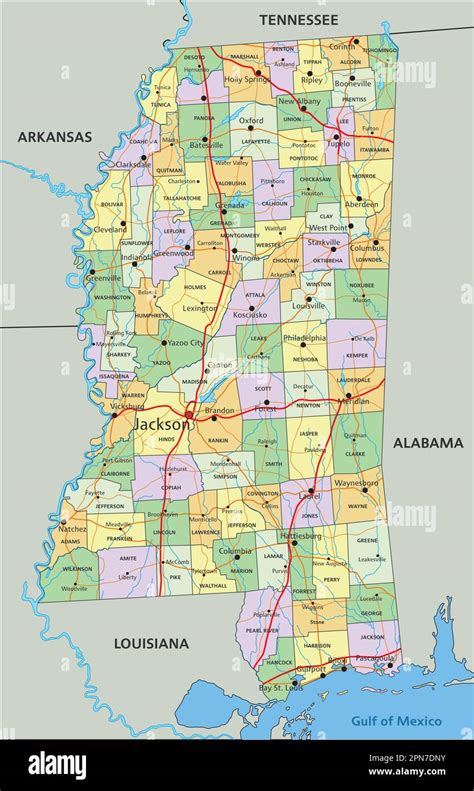 Printable Map Of Mississippi Cities