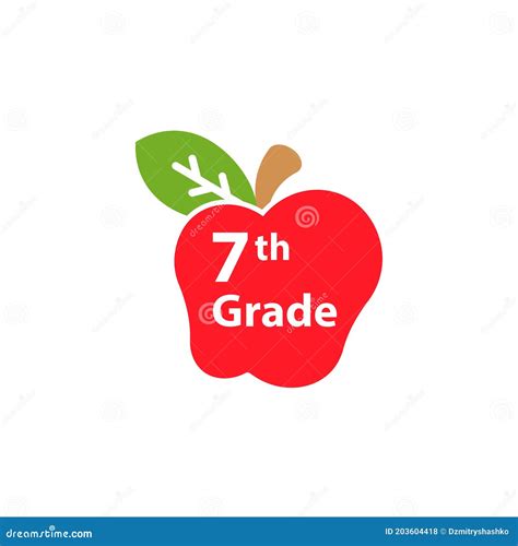 7th Grade Level Icon Stock Vector Illustration Of Apple 203604418