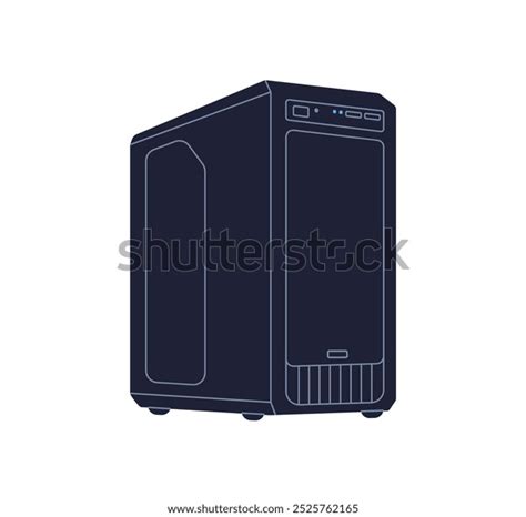Computer System Unit Desktop Tower Case Stock Vector Royalty Free