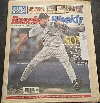 Usa Today Baseball Weekly June 1 1993 Jack Mcdowell White Sox Ebay
