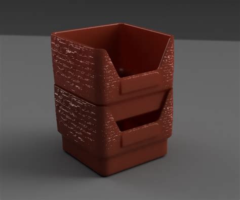 Stackable Organizer Boxes With Unique Textures By Gabor Gyarmati Download Free Stl Model