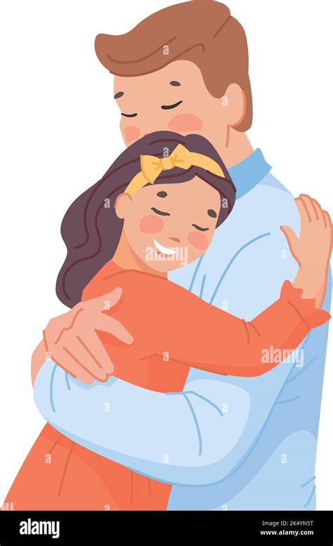 Father And Daughter Hugging Clipart