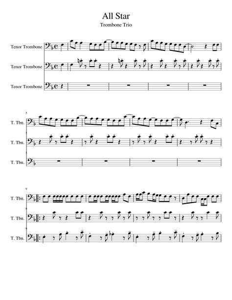 All Star Sheet Music For Trombone Download Free In Pdf Or Midi