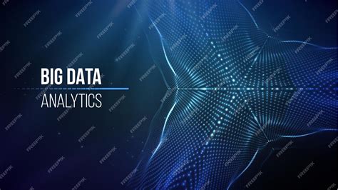 Premium Vector Big Data Analytics Concept With Blue Wireframe Patterns