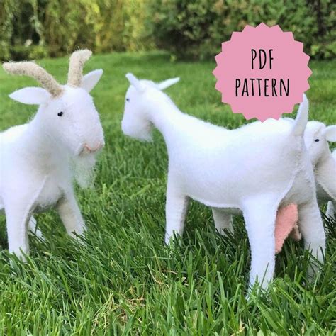 Felt Goat Sewing Pattern Diy Farm Animals Pdf Pattern Etsy