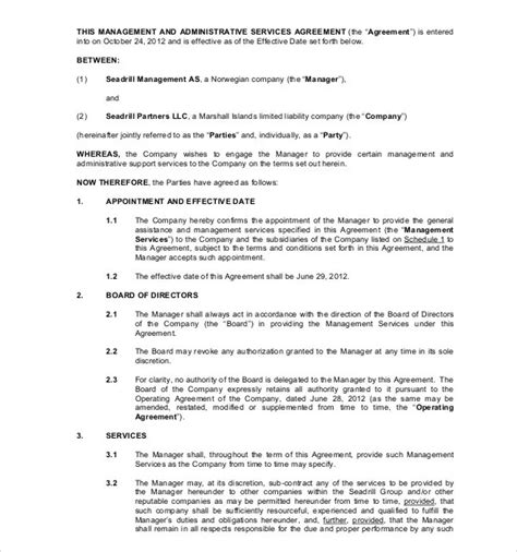 Healthcare Management Services Agreement Template