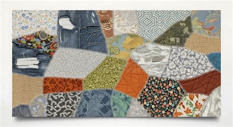 Vibrant Patchwork Quilt Art With Diverse Textile Patterns And Textures