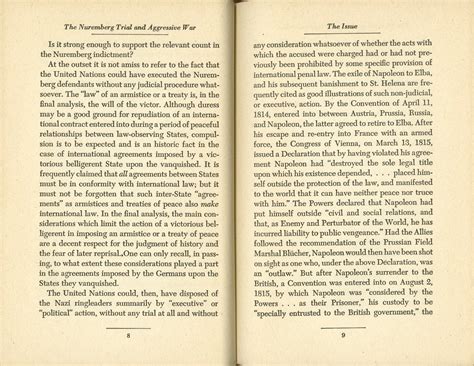 The Nuremberg Trials And Aggressive War New York 1946 First Edition Copy Dedicated And