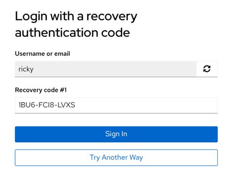 Recovery Authentication Codes Keycloak
