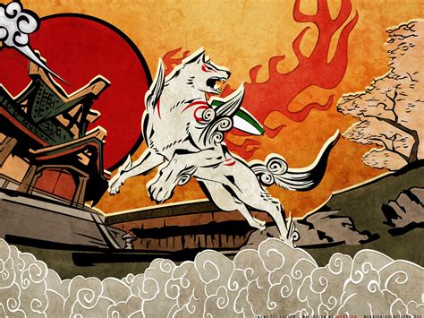 Amaterasu — Celestial Sun Wolf Ōkami Hd Wallpaper 1600x1200