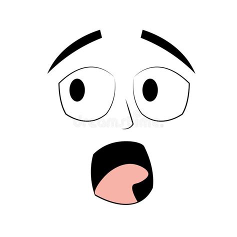Flat Surprised Expression Emote Avatar Stock Vector Illustration Of
