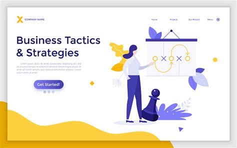 Landing Page Template With Entrepreneur Making Presentation Whiteboard