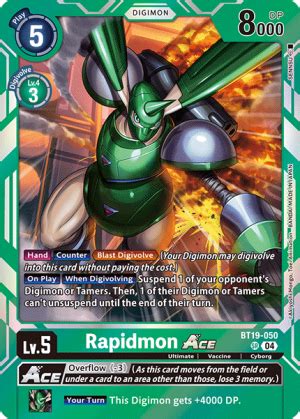 Rapidmon Bt19 050 Digimon Card Database Digimoncard