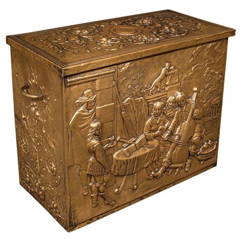 Antique Brass Coal Bin For Sale At 1stdibs