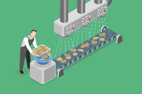 3d Isometric Flat Illustration Of Potato Chips Manufacturing Process