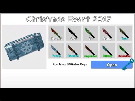 Roblox Murder Mystery 2 Every Unboxable 2017 Christmas Knife Mm2