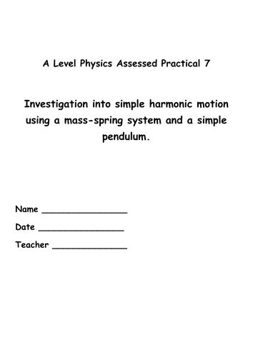 A Level Physics Required Practical Booklets Y13 Teaching Resources