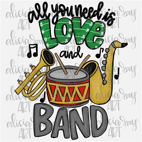 Band Sublimation Design Hand Drawn Png Digital Download Printable