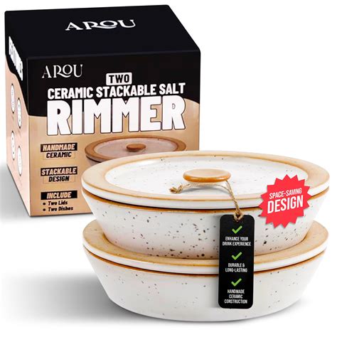 Arou Margarita Salt Rimmer Set Of 2 Handmade Ceramic