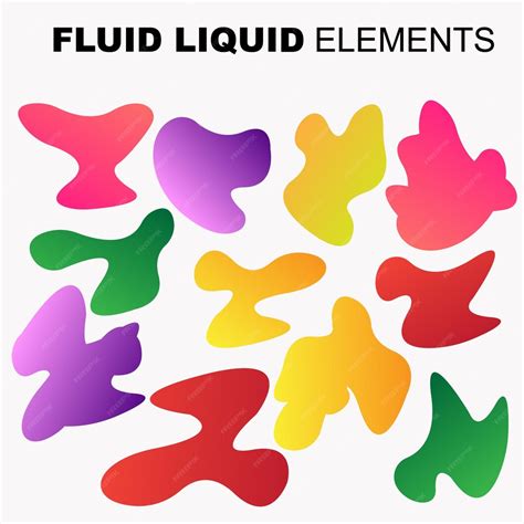 Free Vector Fluid Shape Vector Set Gradient Liquid With Neon Colors