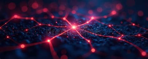 Complex Network Node Visualization Glowing Lines Dark Background