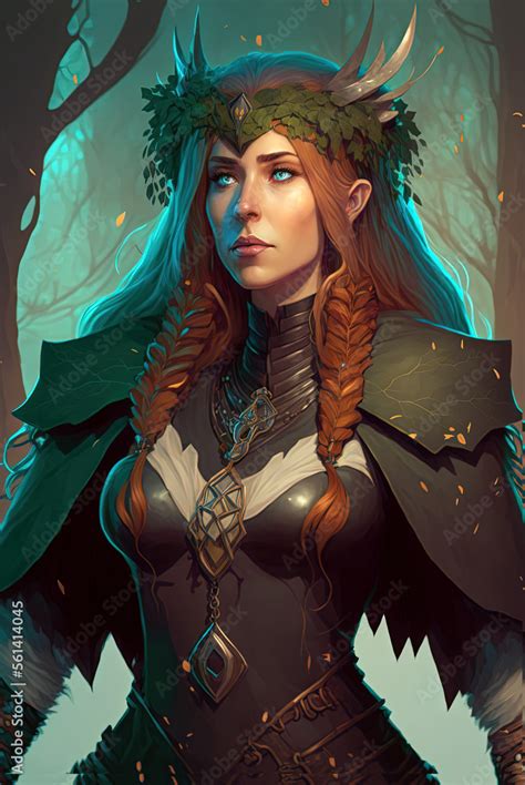 Human Druid Woman Fictional Fantasy Character Generative Ai Stock