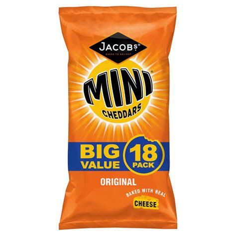Jacobs Mini Cheddars Original Cheese Snacks 18 Pack 450g Multipack Crisps Iceland Foods